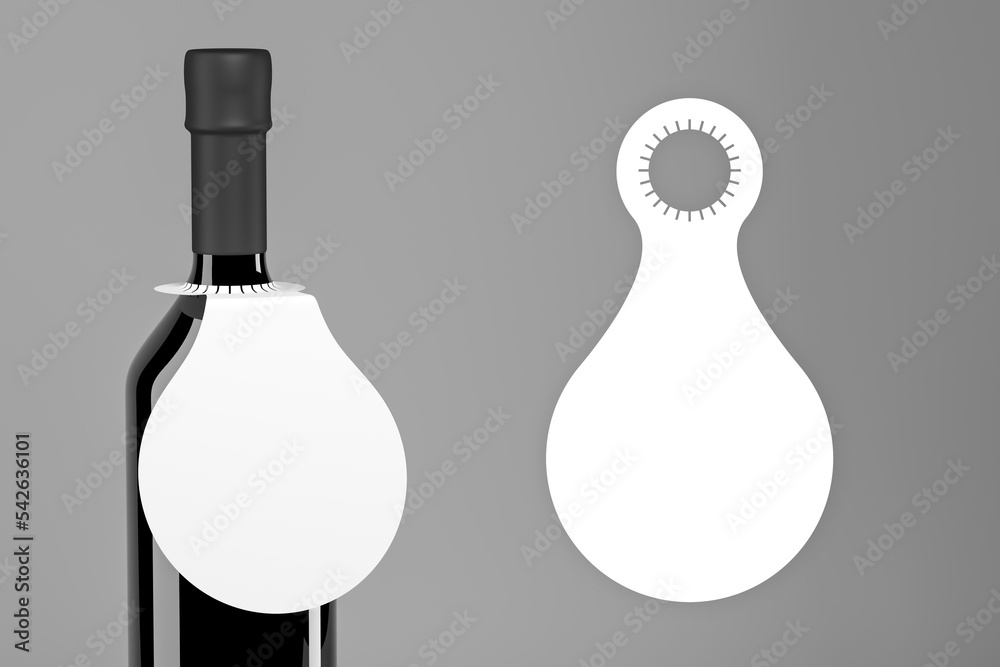 Blank bottle pop out neck hanger promotion label tag for branding wine ...
