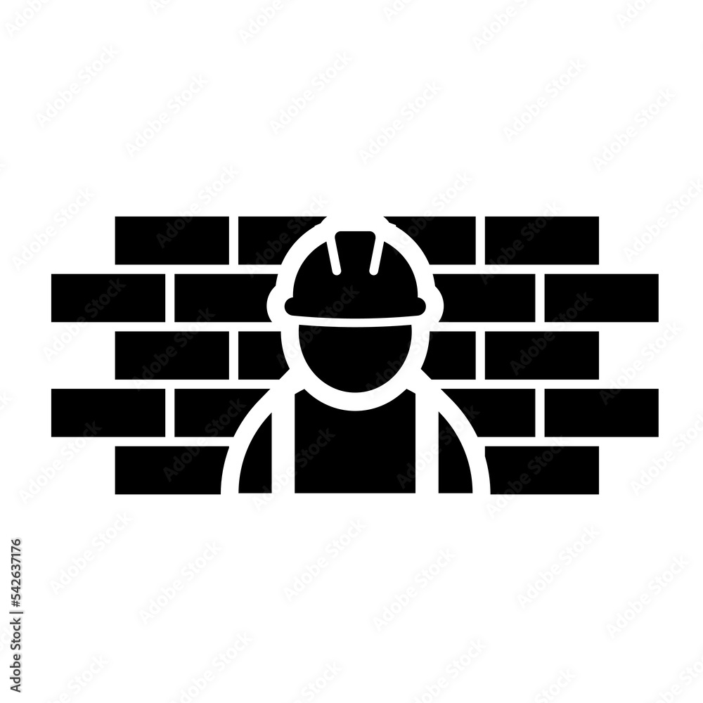 Builder icon in flat style Good job of construction worker symbol ...