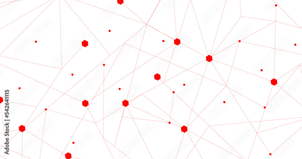 Red network. Abstract connection on white background. Network ...