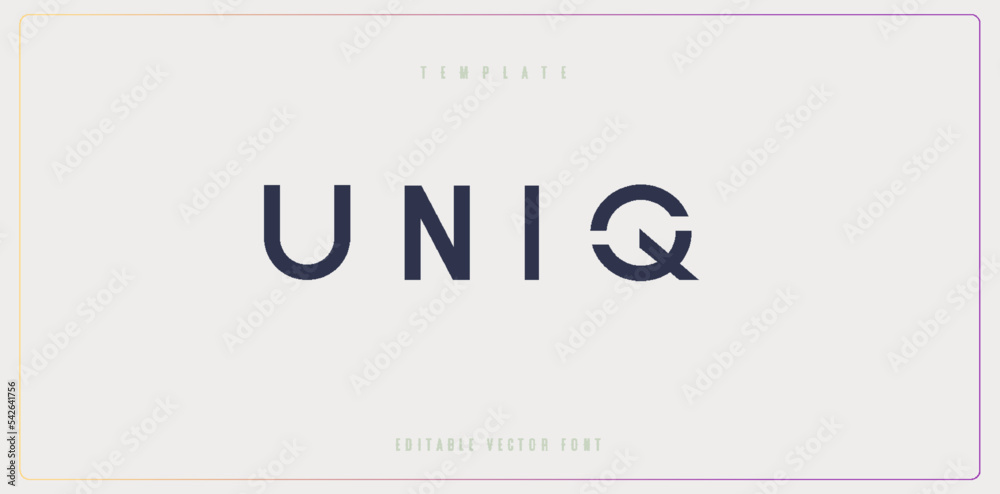 Uniq text minimal font creative modern font template. Typography with ...