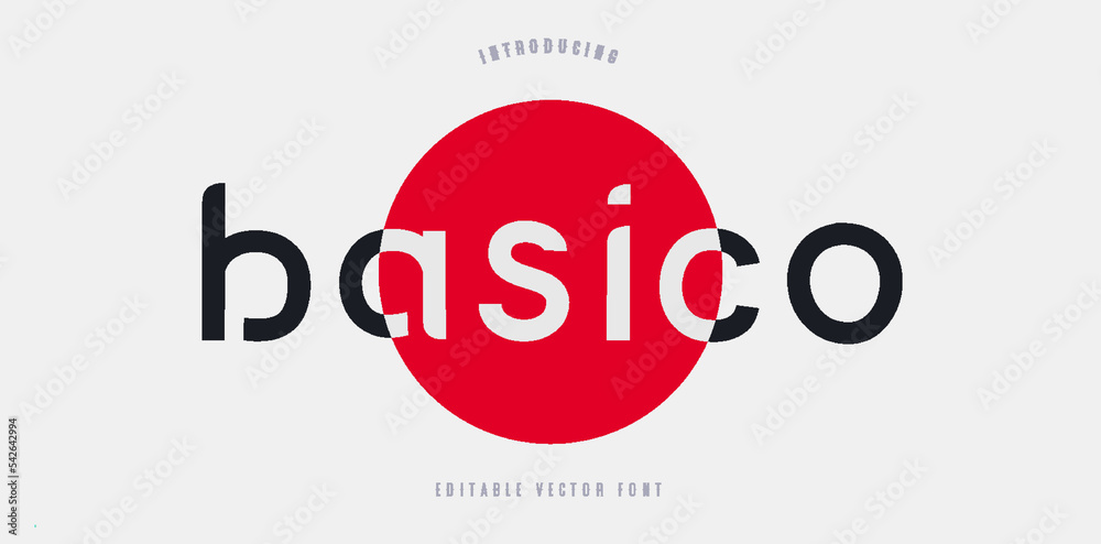 Basico text modern alphabet font circle style template. calligraphy designs for logo, Poster ...