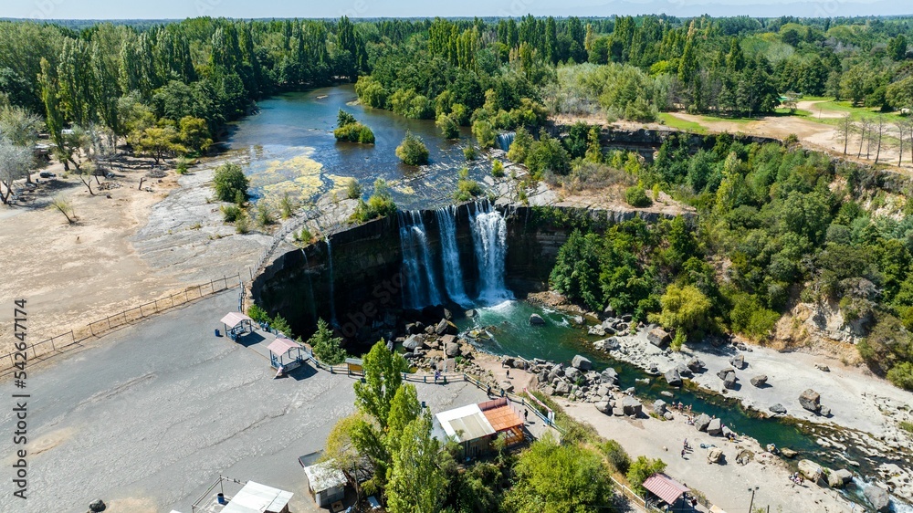 Salto del Laja in the south of Chile aerial photos with drone Stock ...