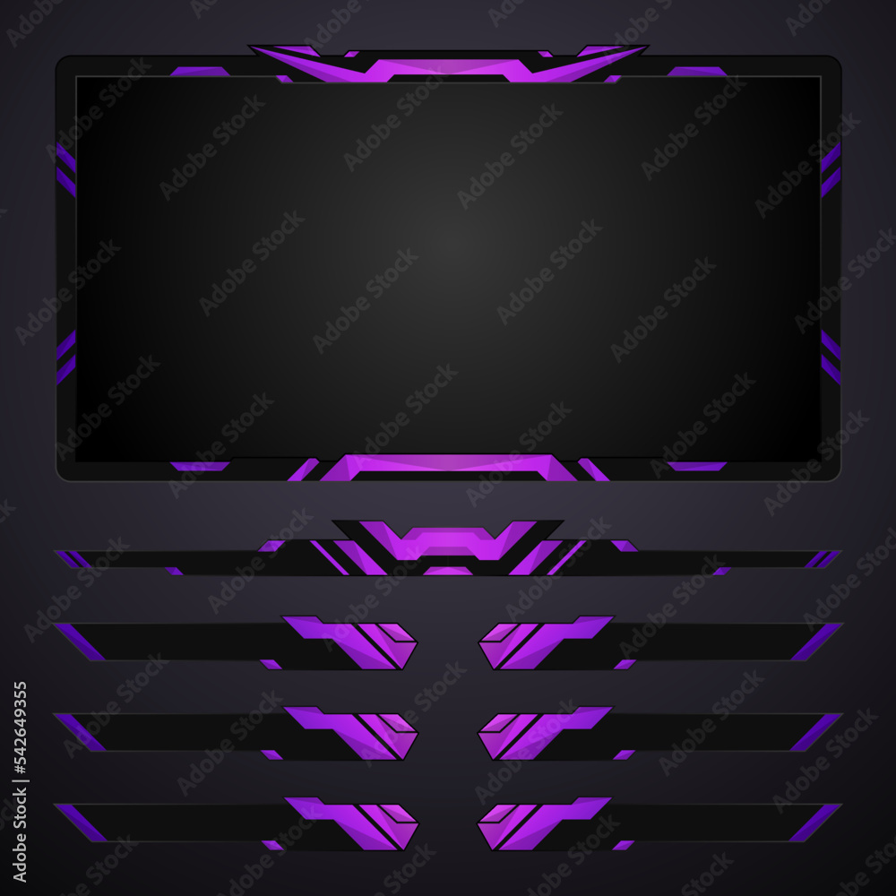 Live stream overlay webcam screen video border frame template Stock ...