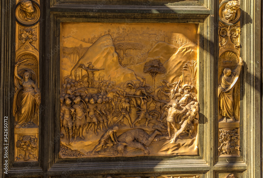 Florence, Italy. Baptistery (UNESCO). Fragment of the Eastern Gate ...