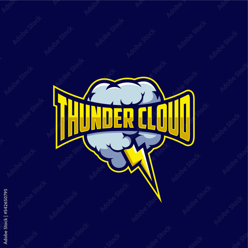 thunders cloud gaming logo. thunder storm vector. Stock Vector | Adobe ...