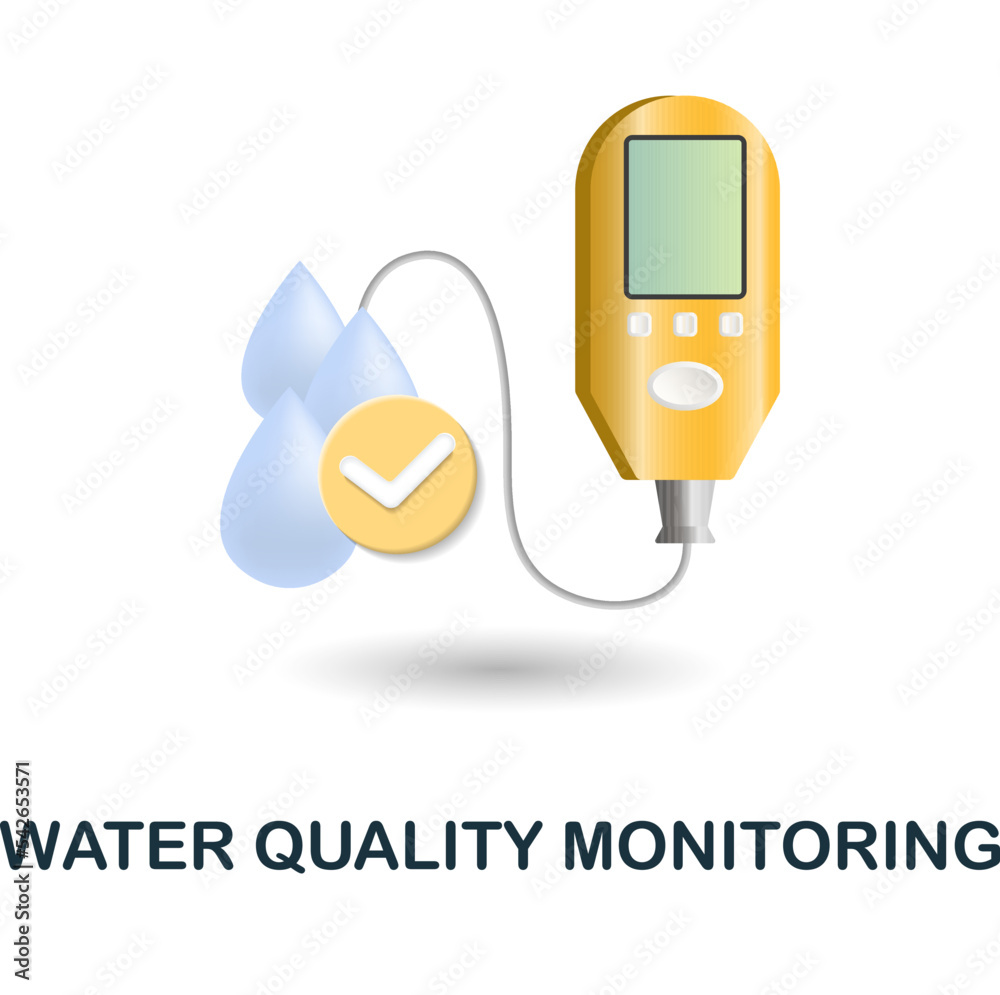 Water Quality Monitoring icon. 3d illustration from smart city ...