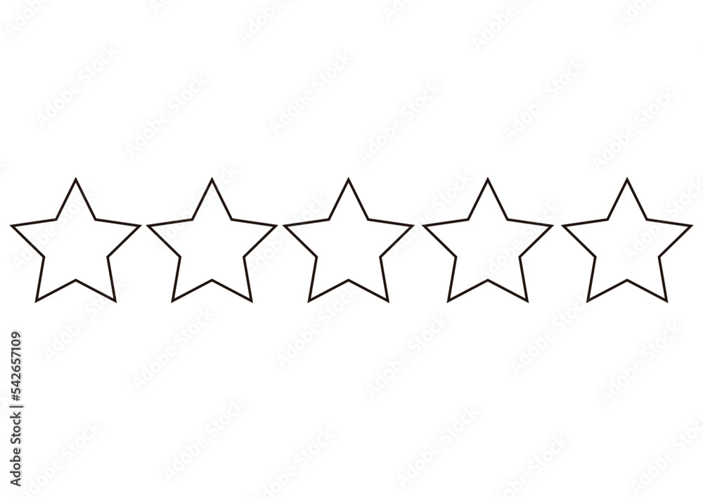 5 estrellas en blanco. Dibujo. Vector. Stock Vector | Adobe Stock