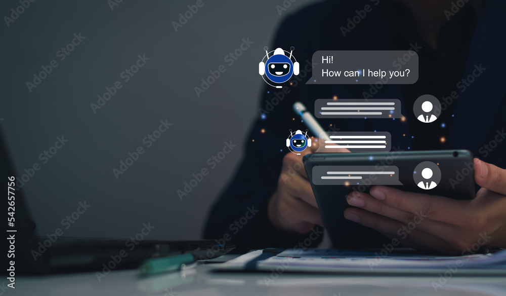 AI Chatbot intelligent digital business service application concept ...