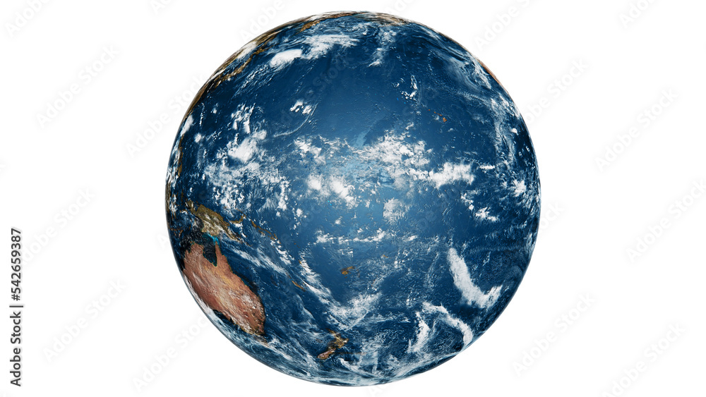 Another view of 3d images of planet earth on an alpha channel ...