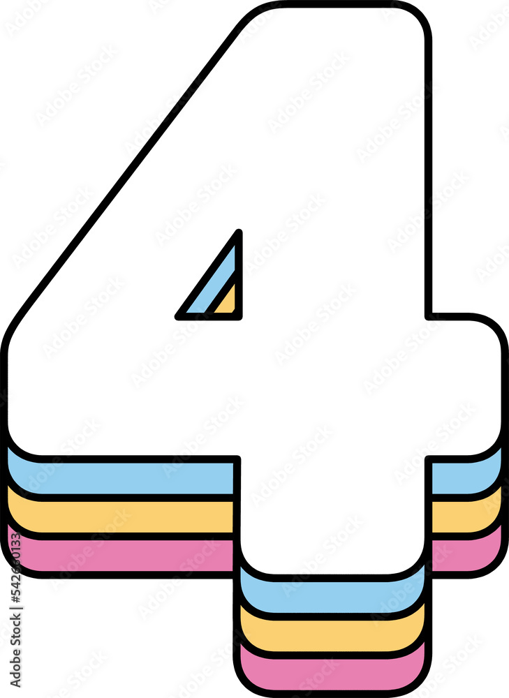 Number 4 Stock Illustration | Adobe Stock