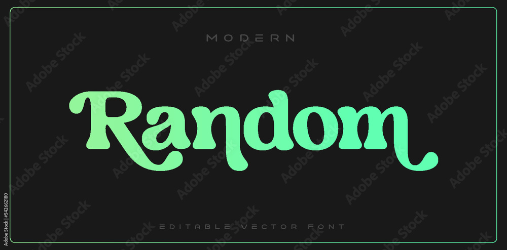 Random green groovy alphabet letters font template. 70s retro Typography decorative fonts ...