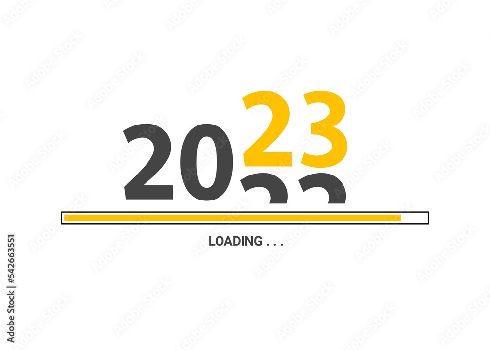 Happy new year 2023 concept. 2023 is loading concept. New year coming ...