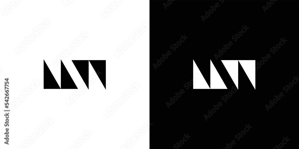 Black and white split background with a logo of four triangles forming ...
