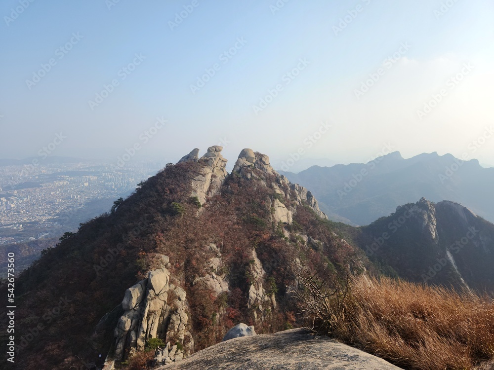 Bukhansan National Park - Baekundae Peak - autumn mountains. hiking ...