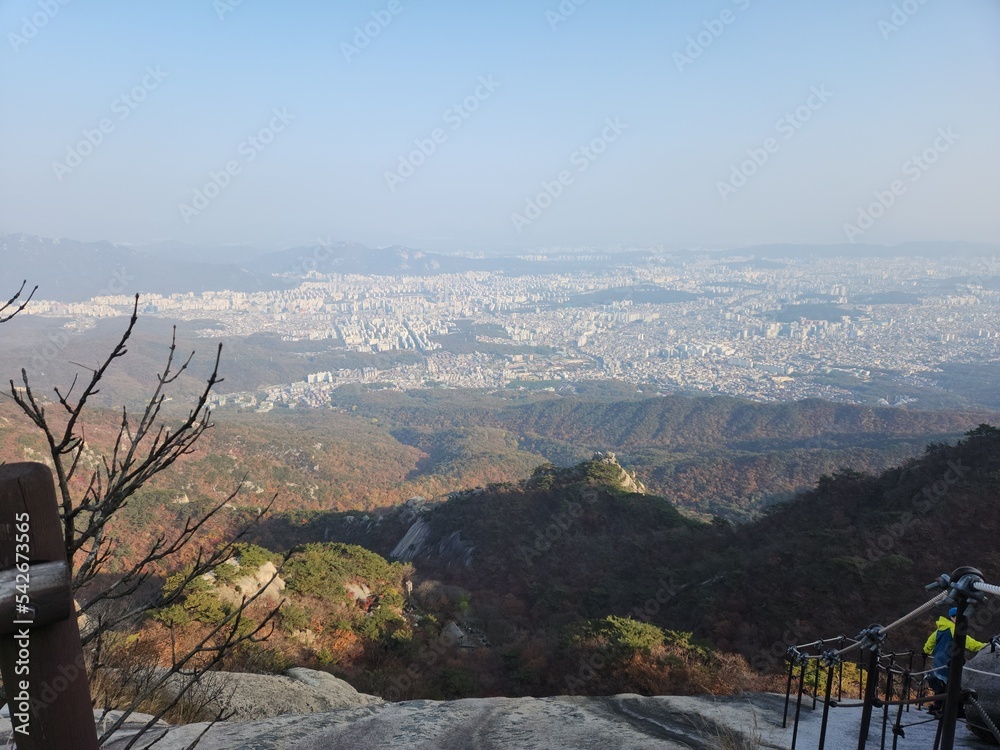 Bukhansan National Park - Baekundae Peak - autumn mountains. hiking ...