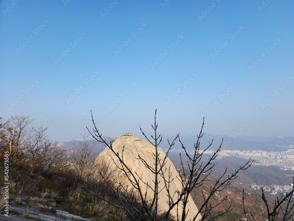 Bukhansan National Park - Baekundae Peak - autumn mountains. hiking ...