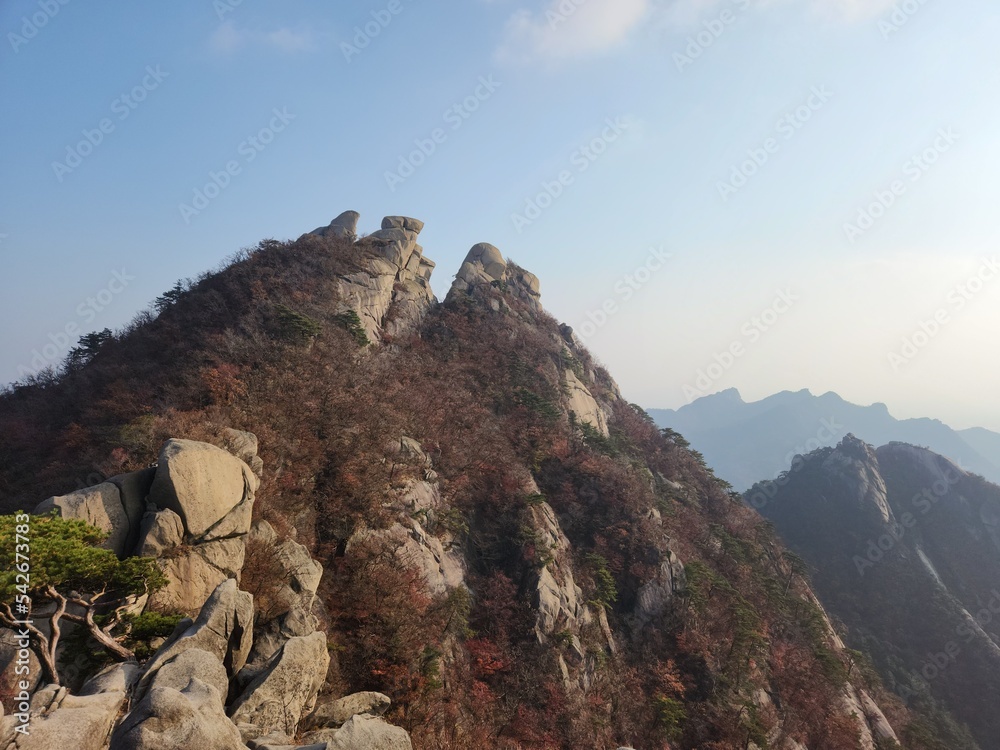 Bukhansan National Park - Baekundae Peak - autumn mountains. hiking ...