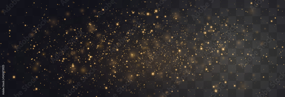Magical light dust, dusty shine. Flying particles of light. Christmas ...