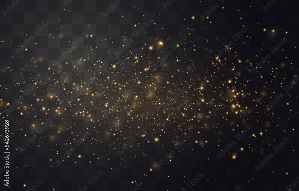 Magical light dust, dusty shine. Flying particles of light. Christmas ...