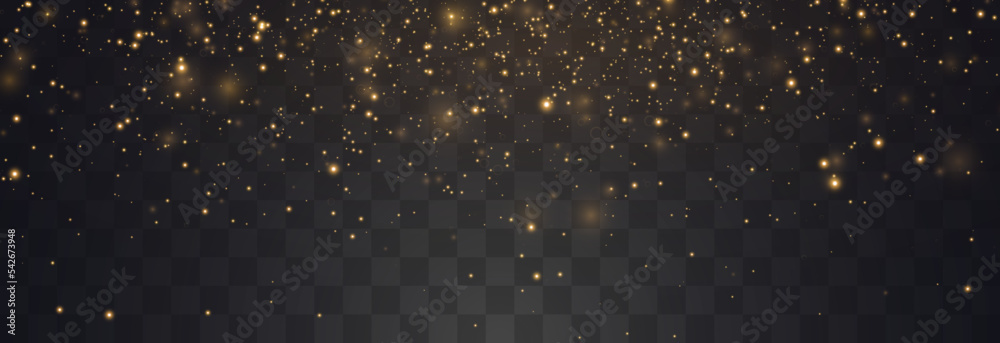 Magical light dust, dusty shine. Flying particles of light. Christmas ...