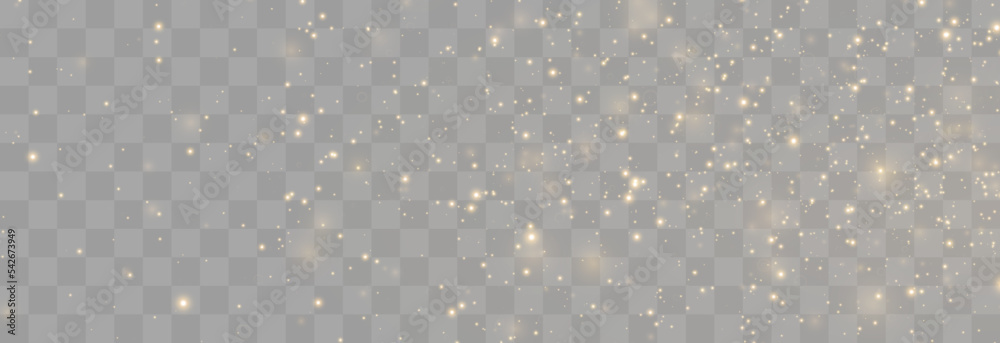 Magical light dust, dusty shine. Flying particles of light. Christmas ...