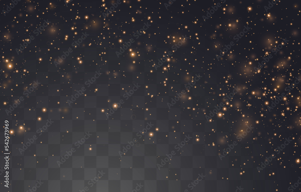Magical light dust, dusty shine. Flying particles of light. Christmas ...