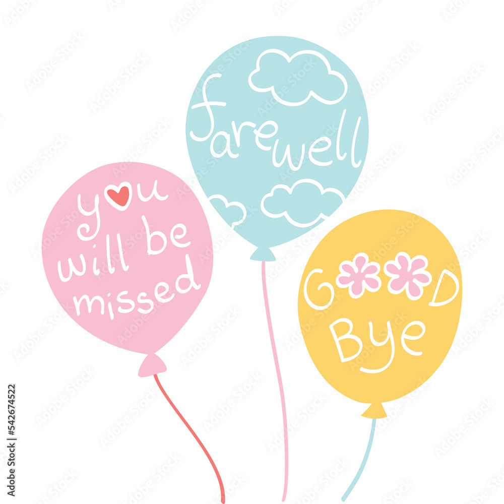 Farewell balloon - hand drawn Stock Vector | Adobe Stock