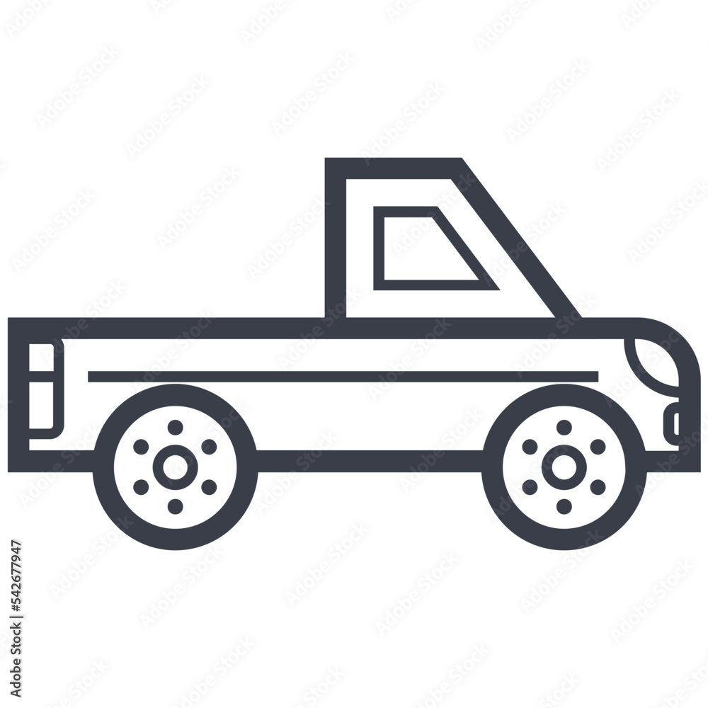 Pick Up Truck Line Illustration Stock Vector | Adobe Stock