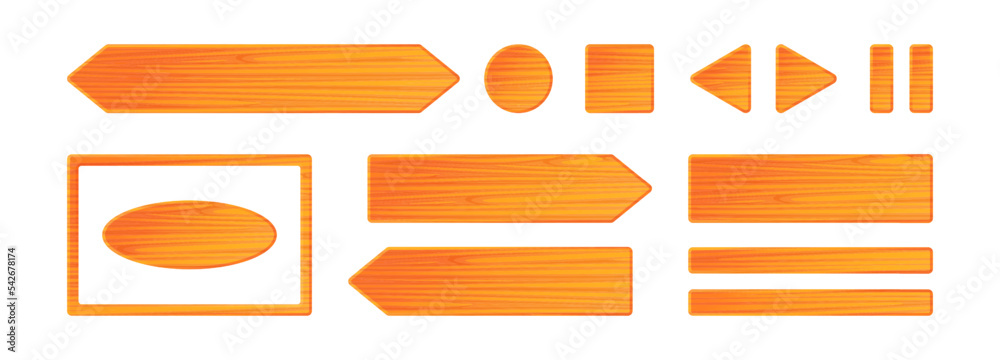 Vector illustration of wooden buttons isolated on white background ...