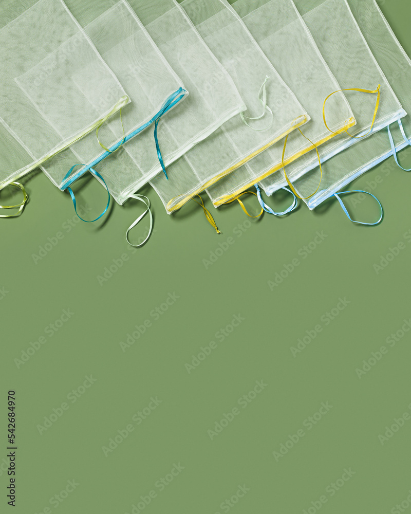 Reusable produce bags, diy from organza textile, reusable packaging for ...