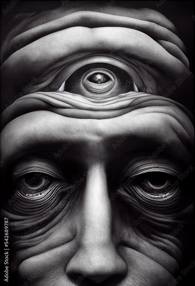 Midjourney abstract render of a mockup human face Stock Illustration ...