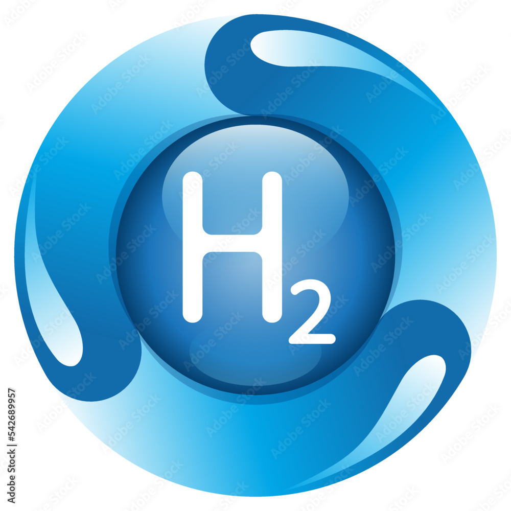 Wasserstoff H2 hydrogen icon Stock Vector | Adobe Stock