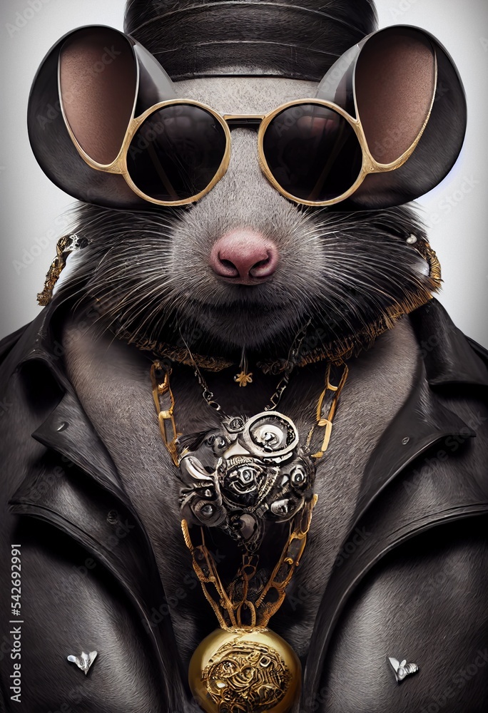 Midjourney abstract render of gangsta rat Stock Illustration | Adobe Stock