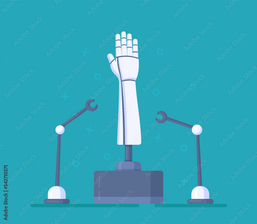 Vector illustration of the concept of the factory. A new invention ...