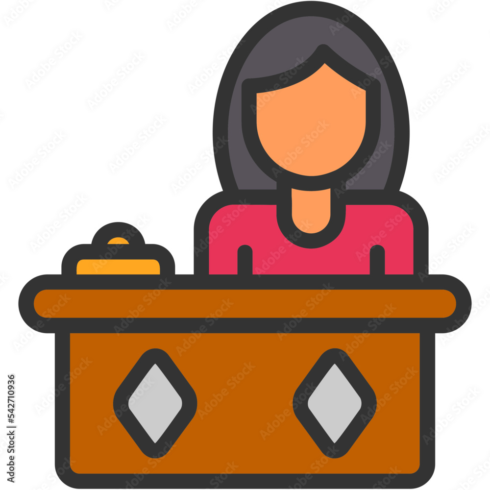 Receptionist Icon Stock Vector | Adobe Stock