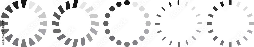 Set of Loading icons. Load. Load bar icons. PNG illustration Stock ...