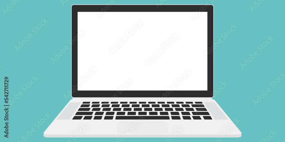 laptop layout in flat style, png, device screen layout. Realistic open ...