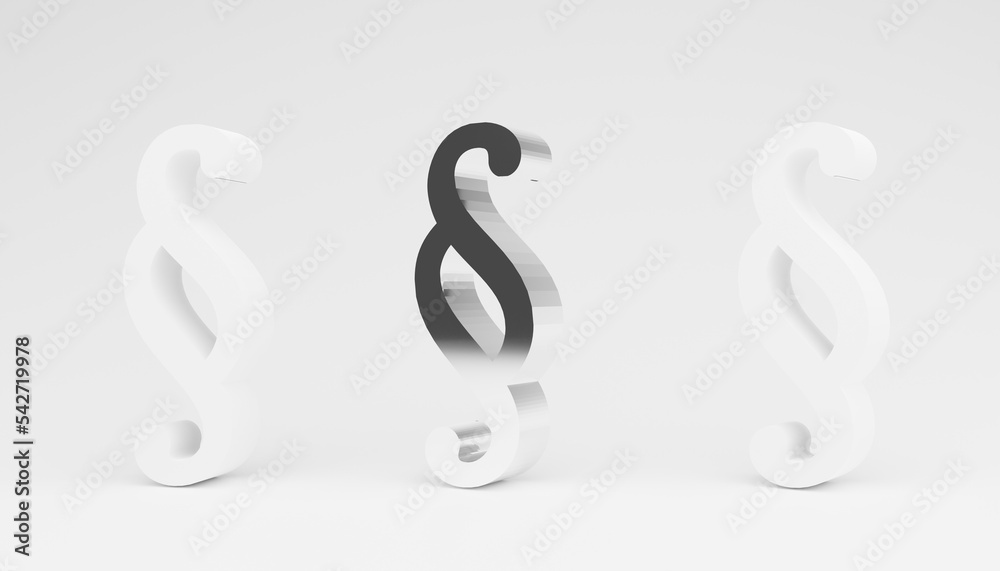 Abstract 3d-illustration of three paragraph signs with the colours ...