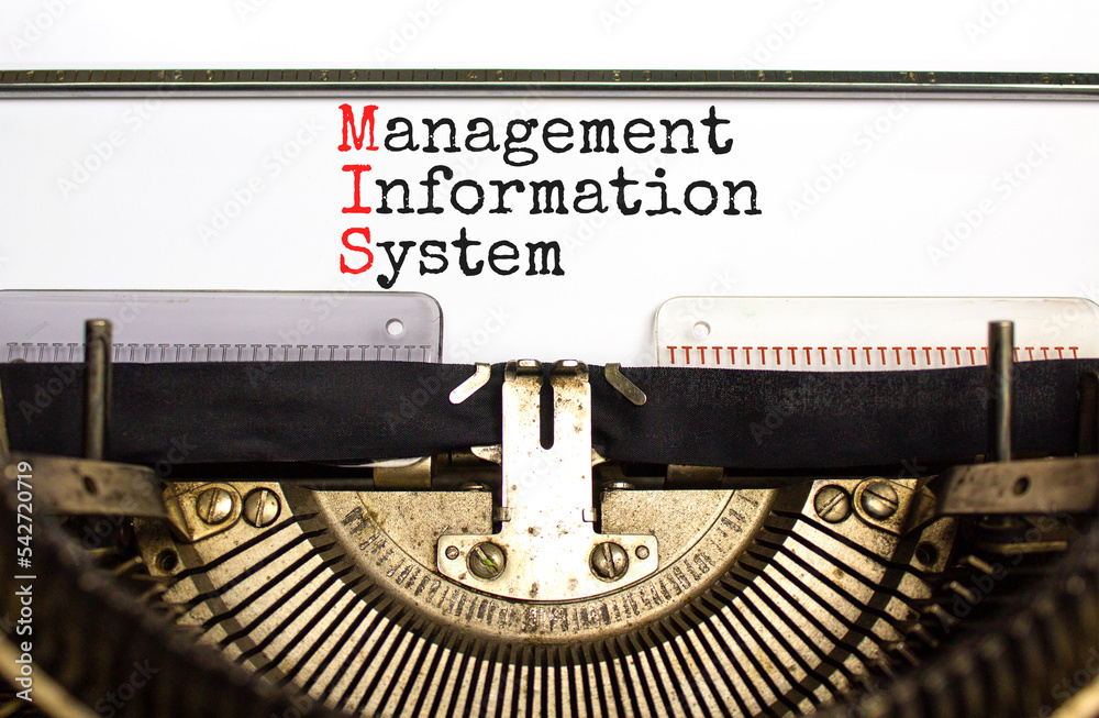 MIS management information system symbol. Concept words MIS management ...