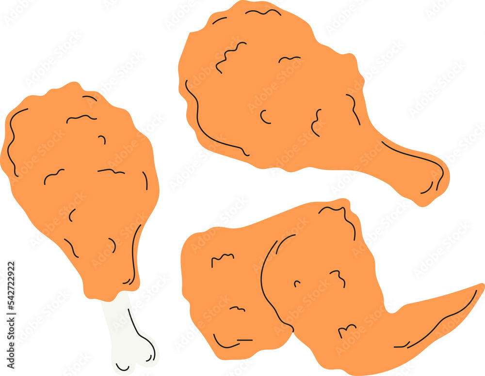 fried chicken fast food restaurant menu clipart Stock Illustration ...