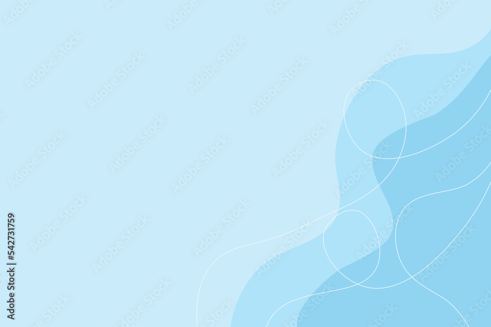 light pastel blue background with waves and lines with empty space ...