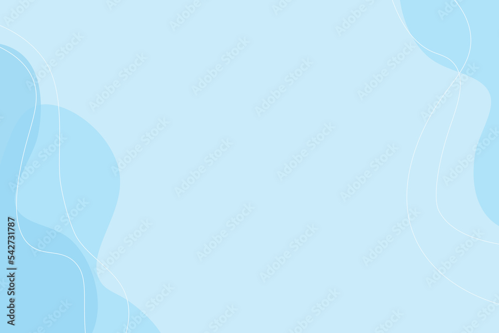 light pastel blue background with waves and lines with empty space ...