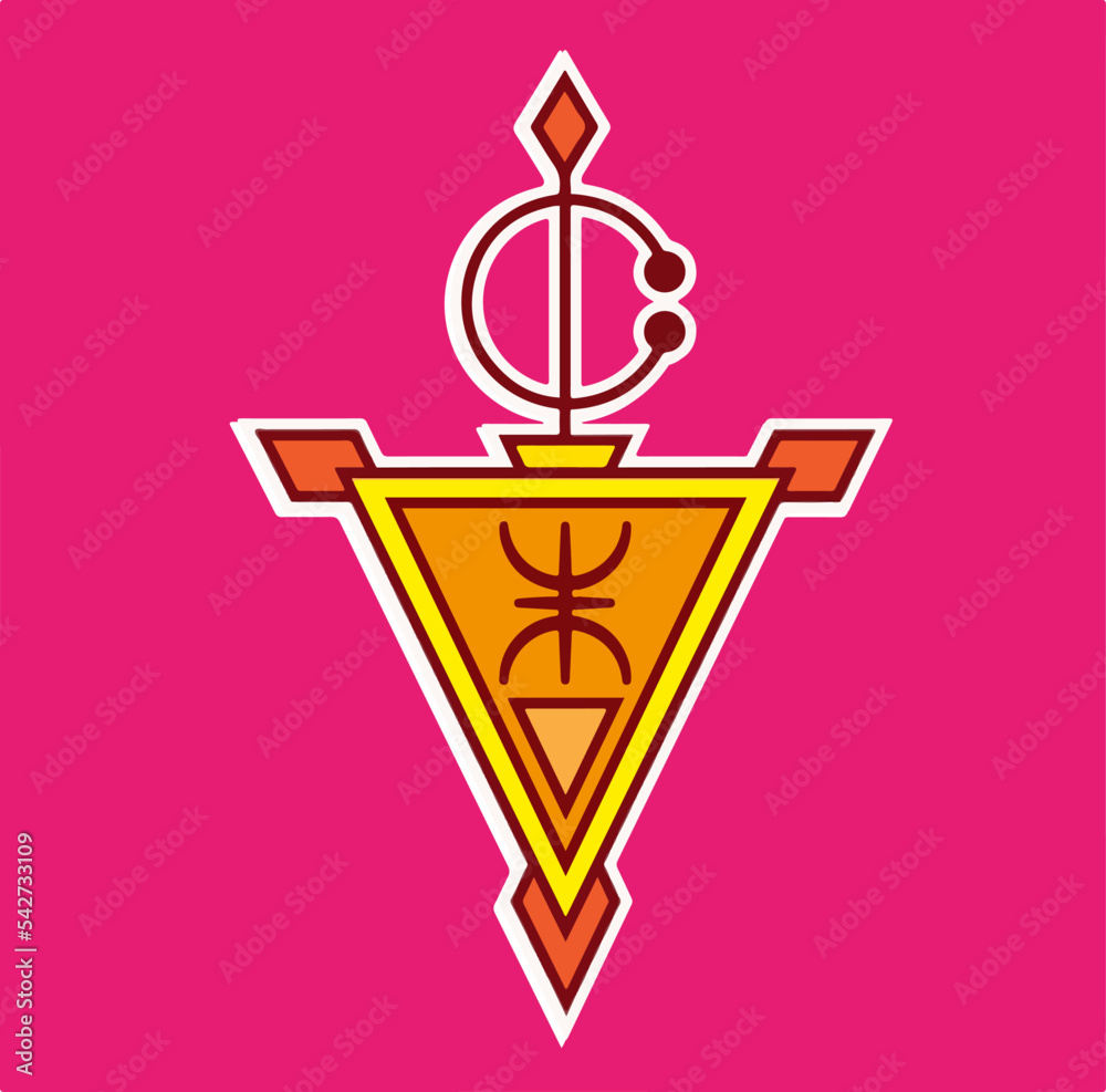 Tazerzit the symbol of Berber jewelry and Amazigh culture. Stock Vector ...