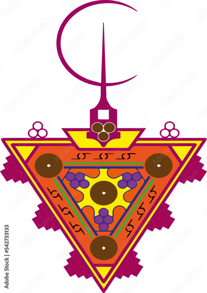 Tazerzit the symbol of Berber jewelry and Amazigh culture. Stock Vector ...