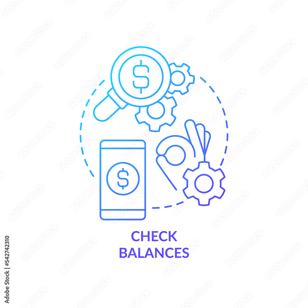 Account balance blue gradient concept icon. Digital wallet. Personal ...