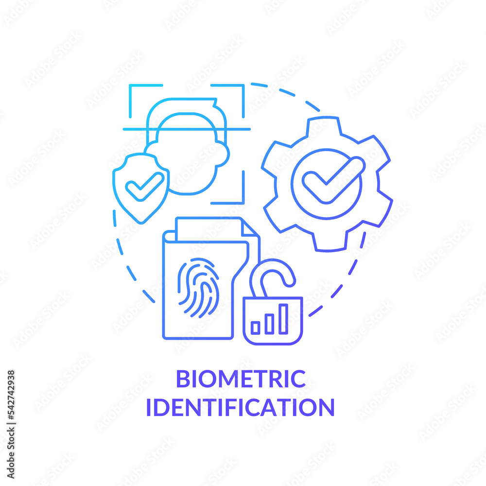Person Identity Validation Blue Gradient Concept Icon Web Wallet Secure Internet Banking