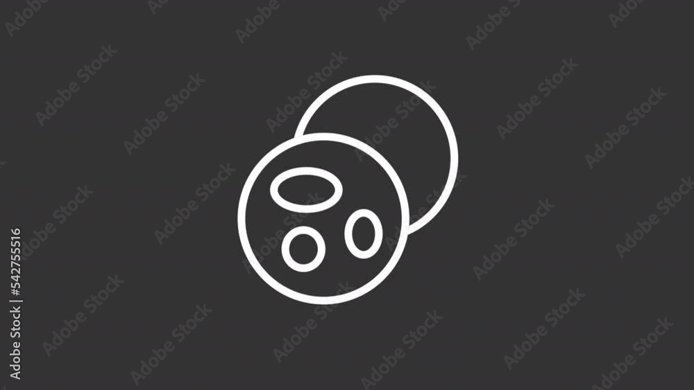 Animated cookies white line icon. Browser cookie. Collect and store ...