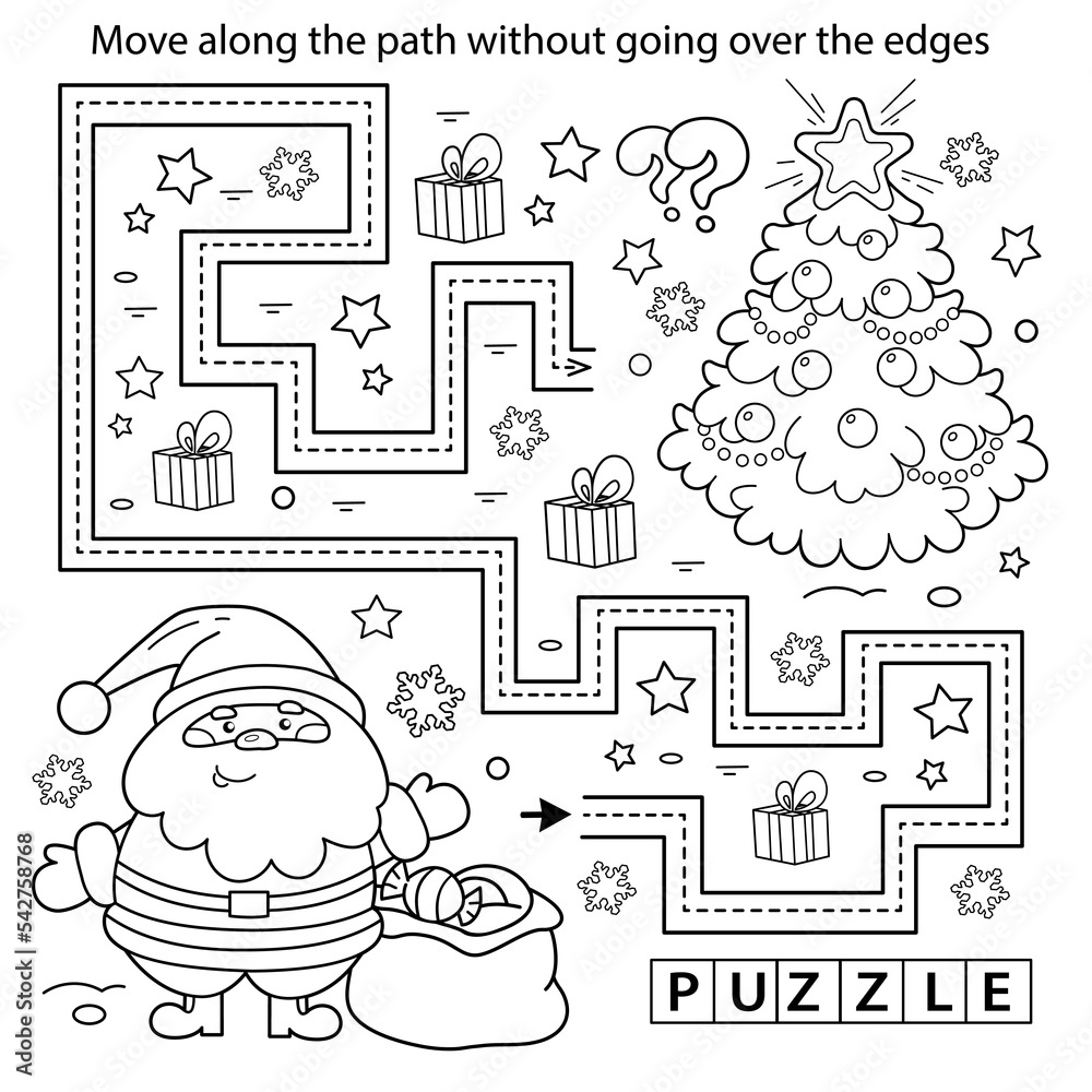 Handwriting practice sheet. Simple educational game or maze. Coloring ...