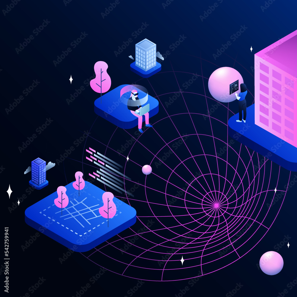 We Develop Your Personal Metaverse Illustration. Dive into the ...