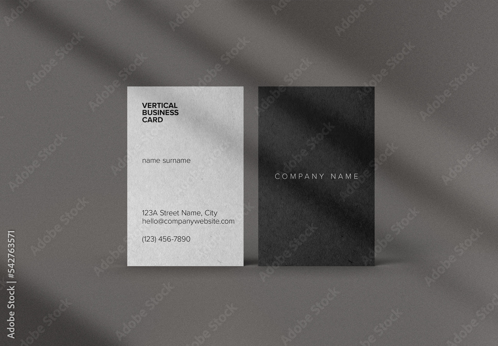 Vertical Business Card Mockup with Editable Background Stock Template ...